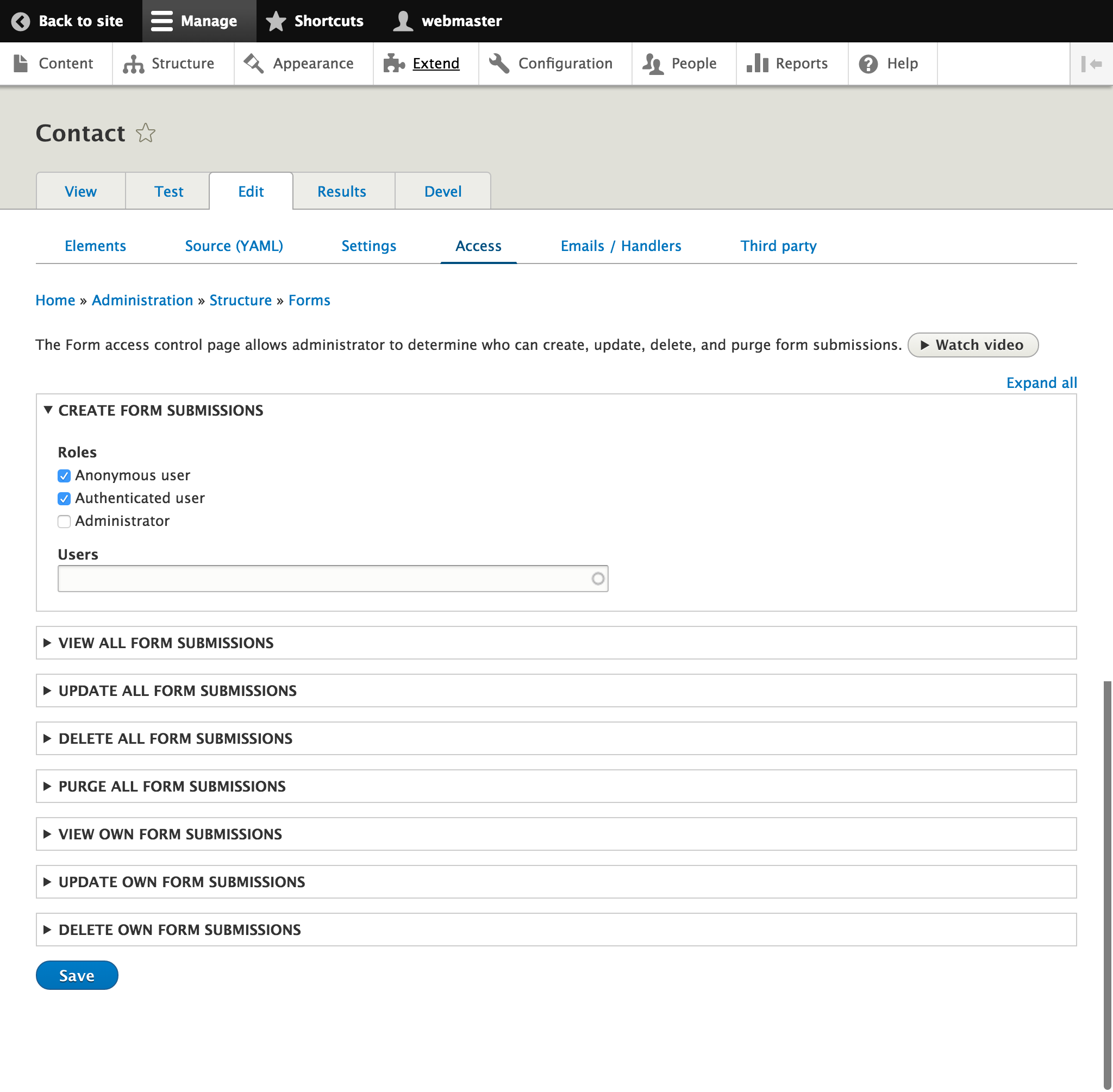Where do I set user access permission for private results access. [#2816027] | Drupal.org